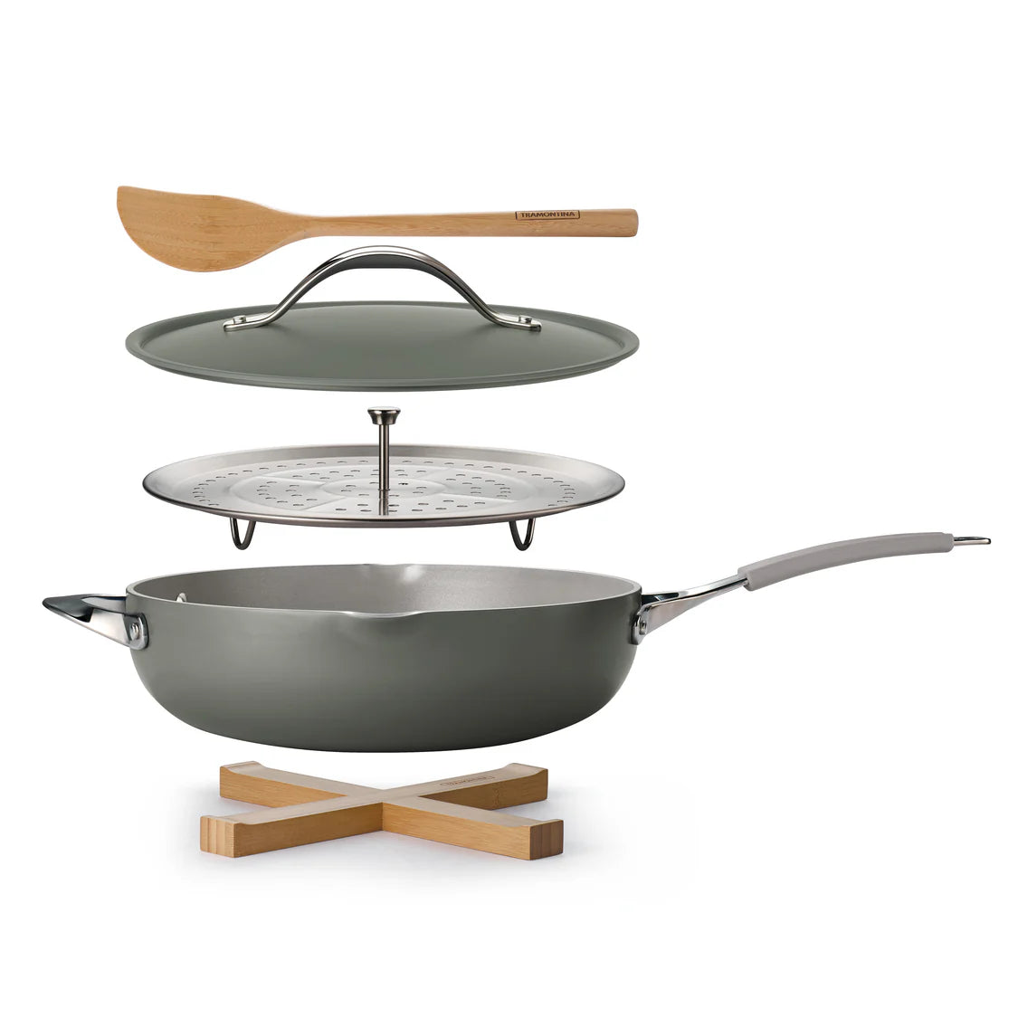 CHAUDRON 5QT - ÉTUVEUSE & ACCES. CHARCOAL TRAMONTINA — Cuisine et vous
